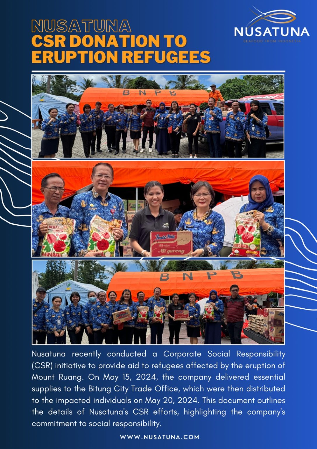 Nusatuna CSR Donation to Eruption Refuges - NusaTuna